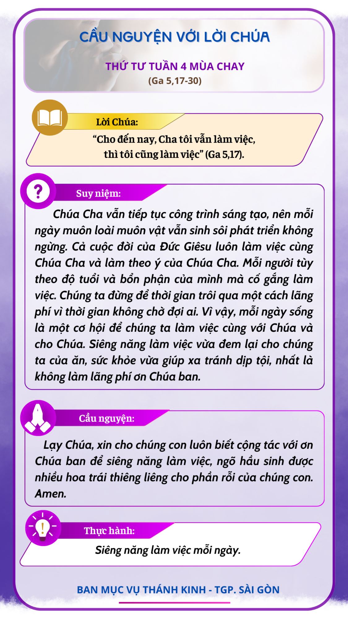Cầu Nguyện Với Lời Chúa Thứ Tư Tuần 4 Mùa Chay
